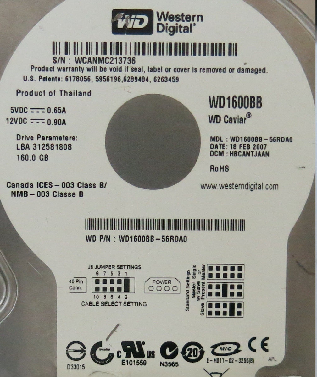 WD1600BB-56RDA0 2060-701292-002 REV A PCB – +DR DATA RECOVERY - DONORS